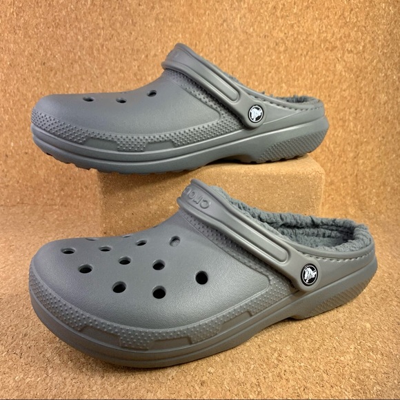 CROCS | Shoes | Crocs Mens Classic Lined Clogs Slate Gray Sandals Size ...